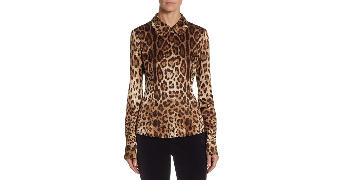 Lyst Dolce And Gabbana Leopard Print Blouse